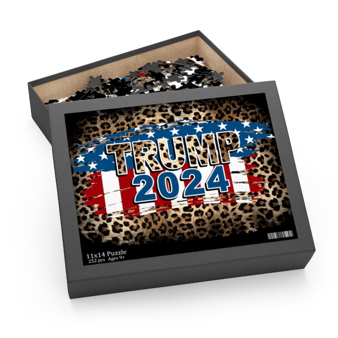 Trump USA Flag 2024 Puzzle Trump Leopard Puzzle Trump 2024 Christmas ...