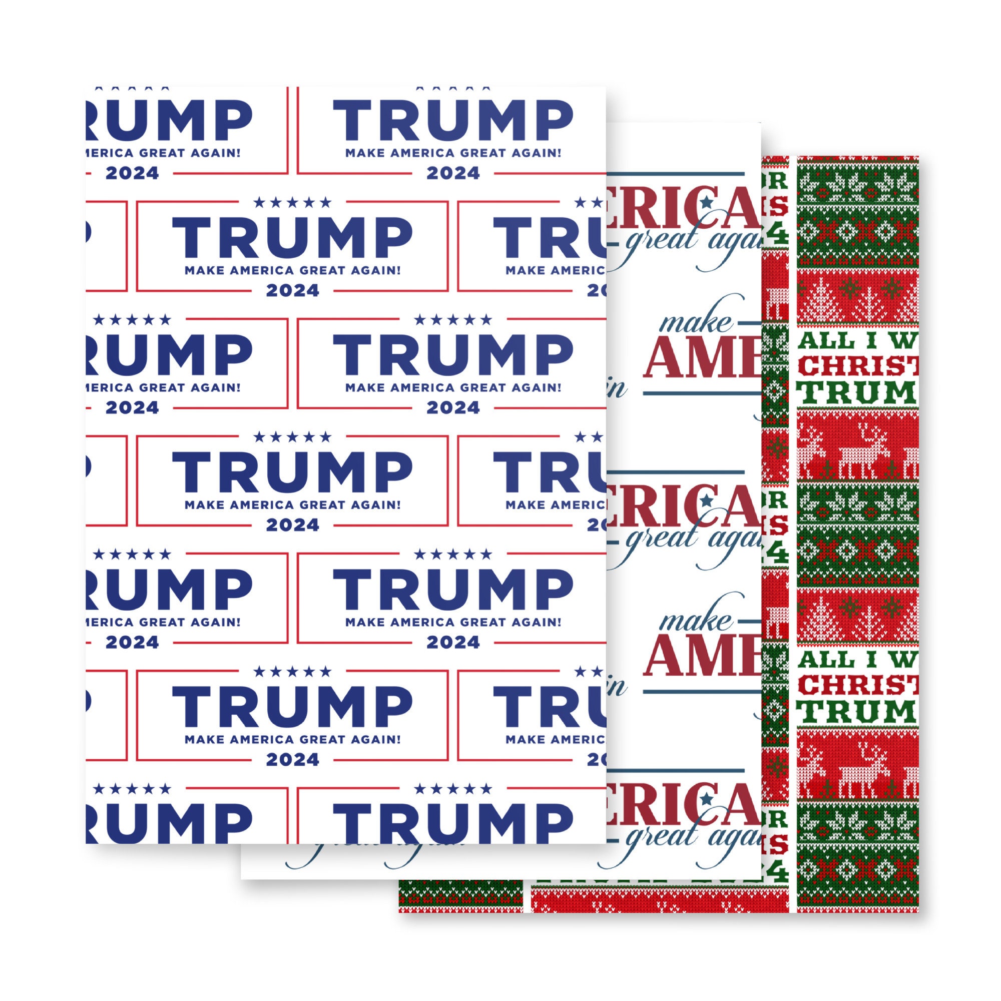 Trump 2024 MAGA Wrapping Paper Sheets, Set of 3 Sheets, One of a Kind ...