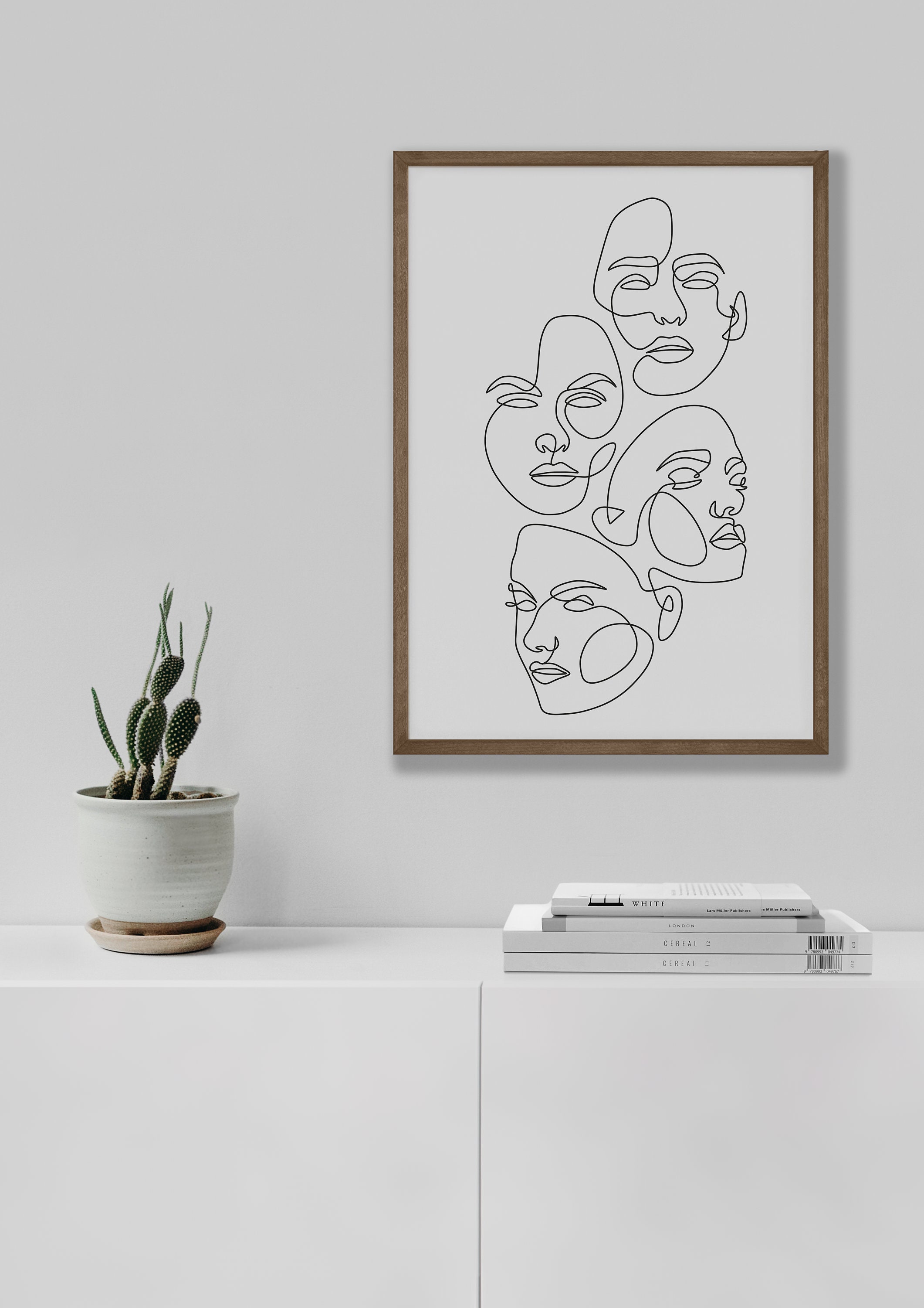 Single Line Face Print, Woman Line Drawing, Simple Line Art Female Face ...