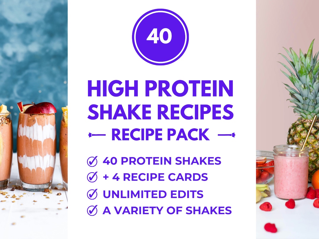 40 High Protein Shake Recipes Bundle: Instant Download, Canva ...