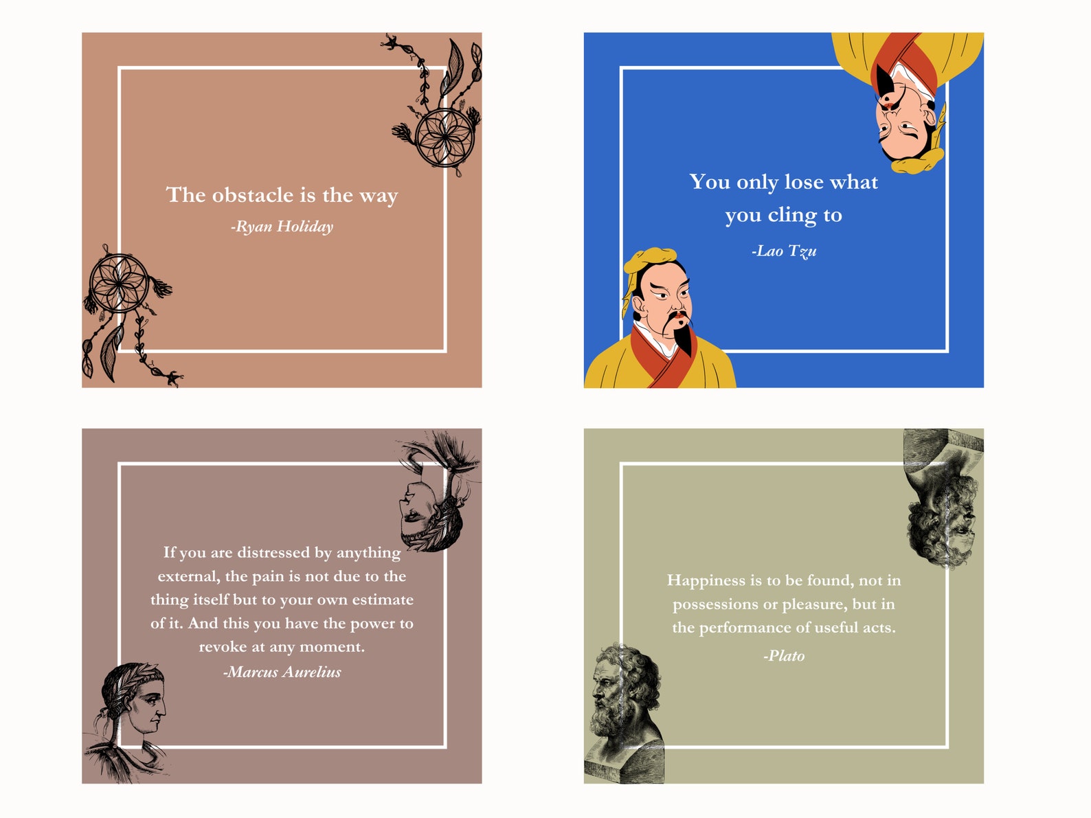 101 Unique Stoic Card Quotes Canva PDF Printables Mindset ...