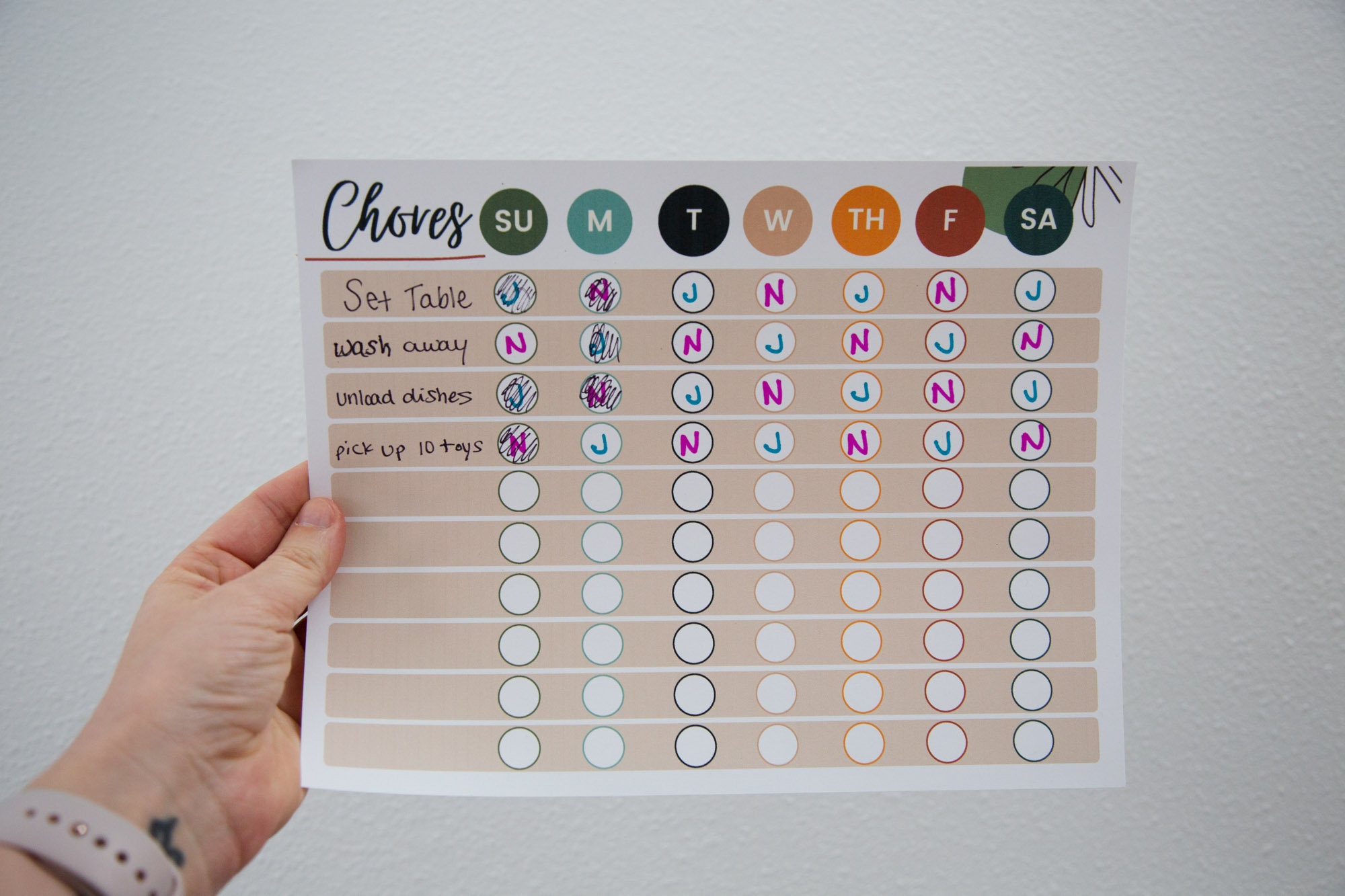 5 & 7 Day Chore Charts | Etsy