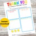 Teacher Appreciation Gift; Printable Fill in the Blank Kids Thank You ...