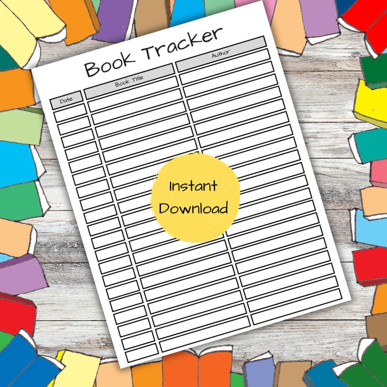 Minimalist Book Tracker, One-page Reading Log, Reading Tracker ...