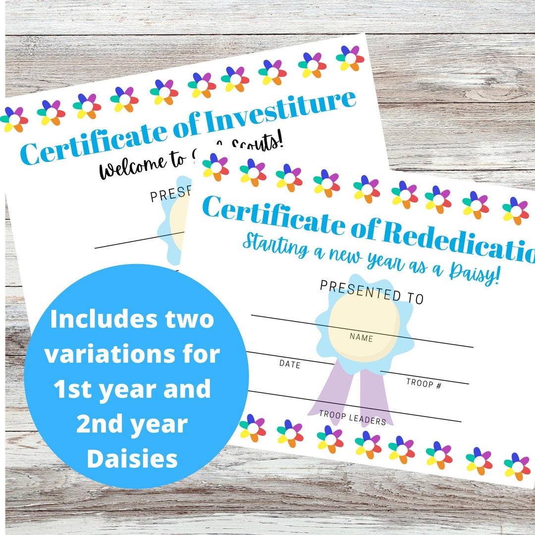 Daisy Girl Scouts Certificate Printable, Investiture Certificate ...