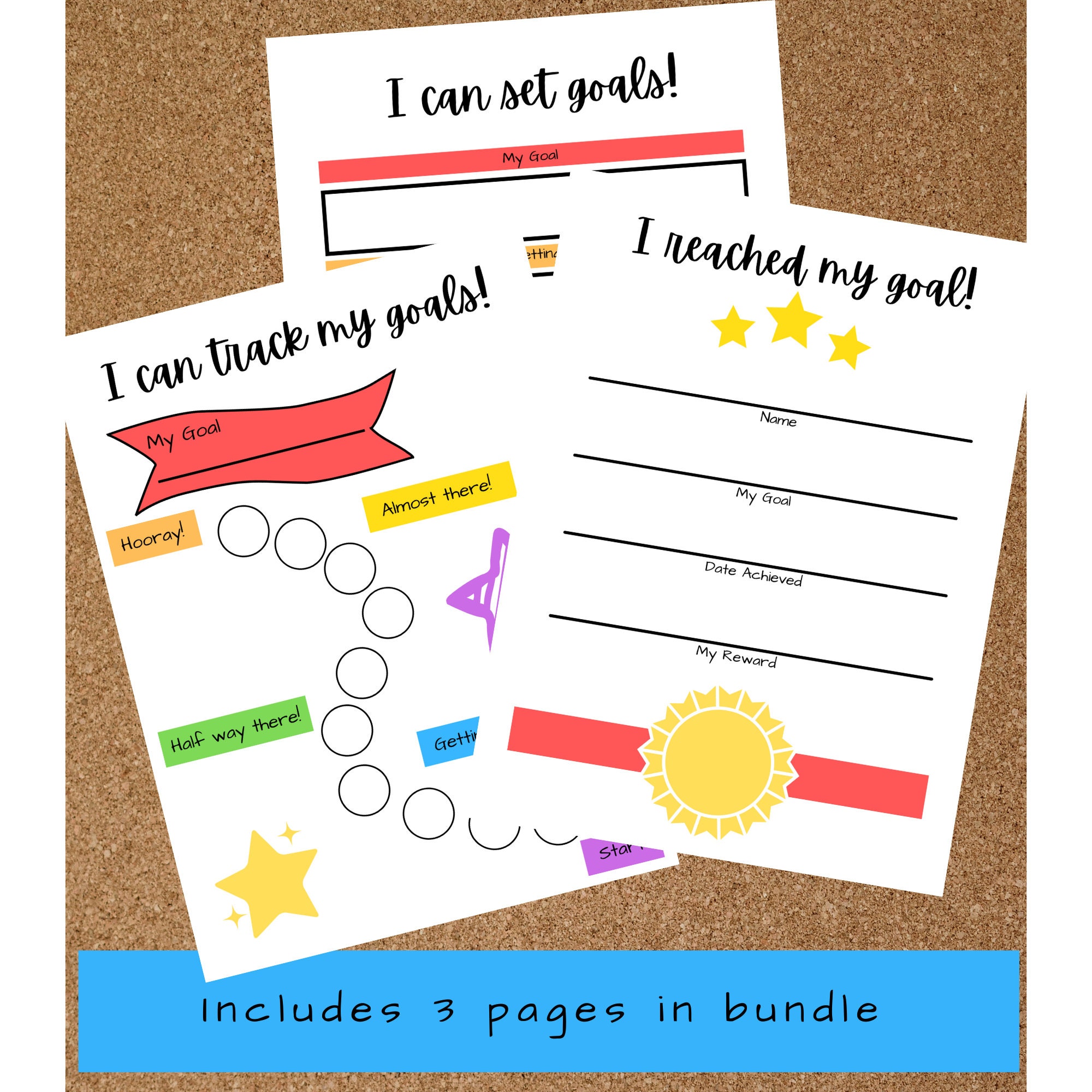 Printable Kids Goal Setting; I Can Set My Goals! I Can Track My Goals ...