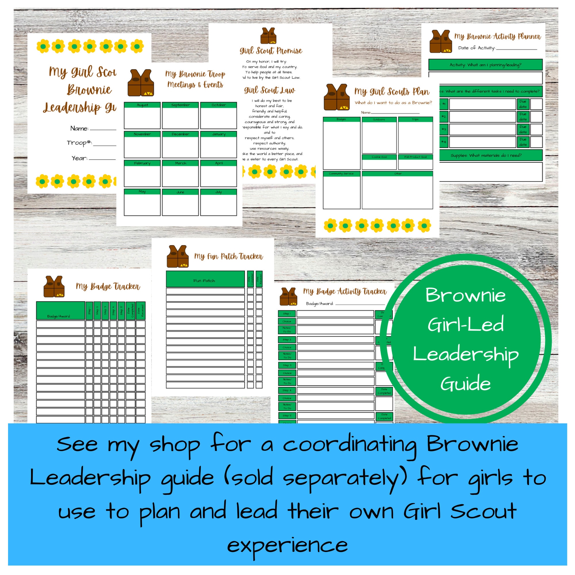 Printable Brownie Girl Scout Troop Leader Planning and Organizing Kit ...