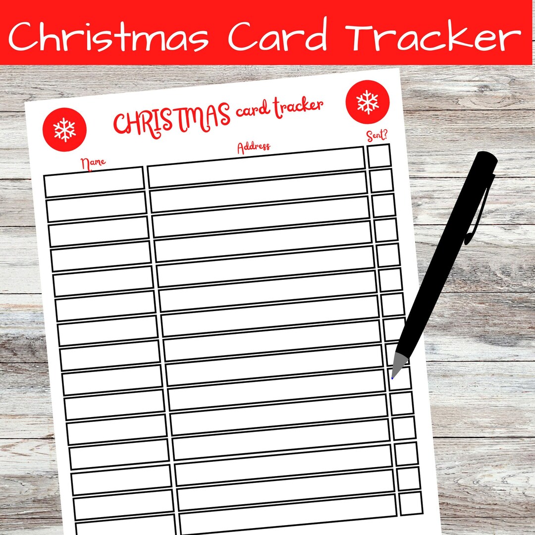 Christmas Card Tracker, Holiday Card Tracker, Christmas Card List ...