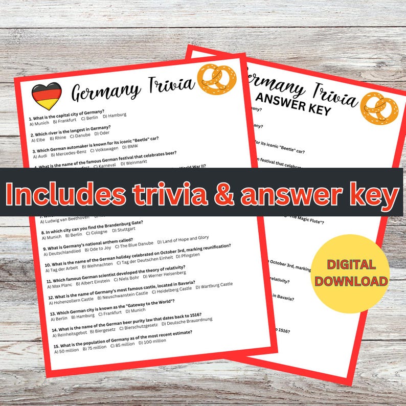 Germany Trivia Quiz: Travel, Culture & History Knowledge Game - PDF ...