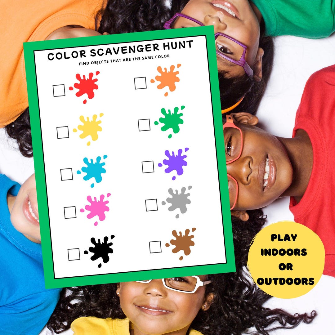 Color Scavenger Hunt Printable - Color Learning Game, Preschool ...