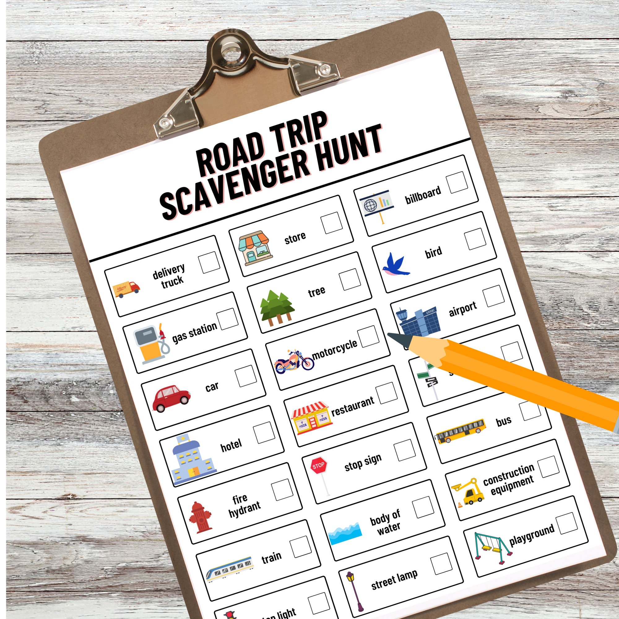 Road Trip Scavenger Hunt Printable Scavenger Hunt for Kids Travel Game ...