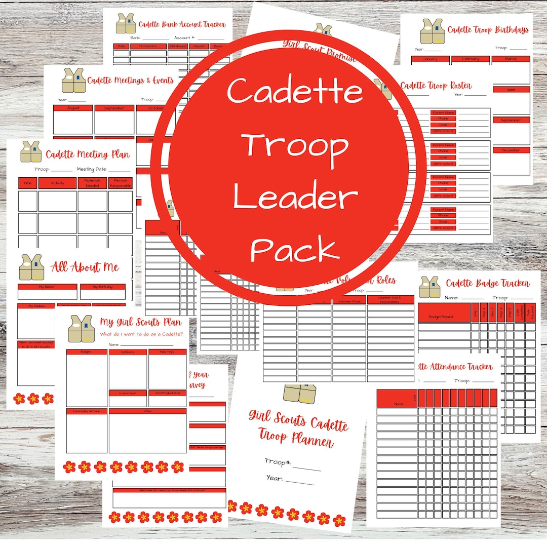 Printable Cadette Girl Scout Troop Leader Planning and Organizing Kit ...