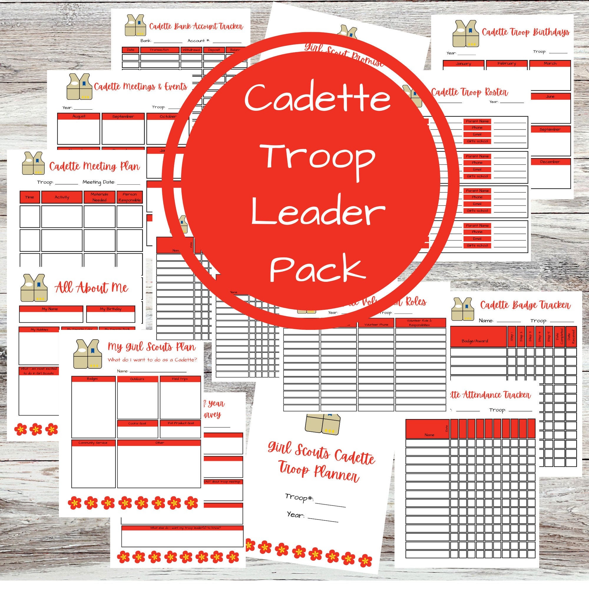 Printable Cadette Girl Scout Troop Leader Planning and Organizing Kit ...