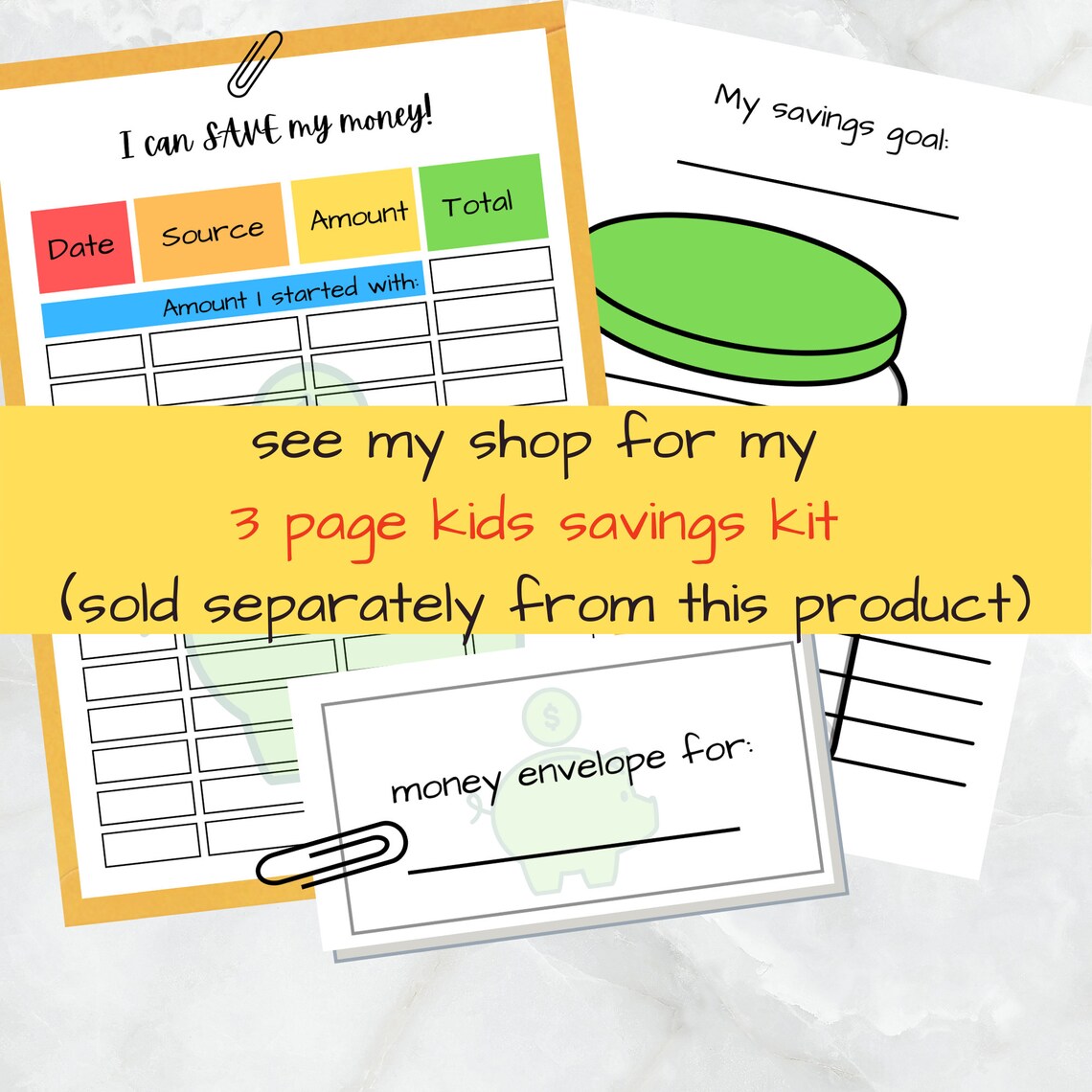 Kids Savings Tracker, Savings Tracker Kids, Kids Organize Money ...