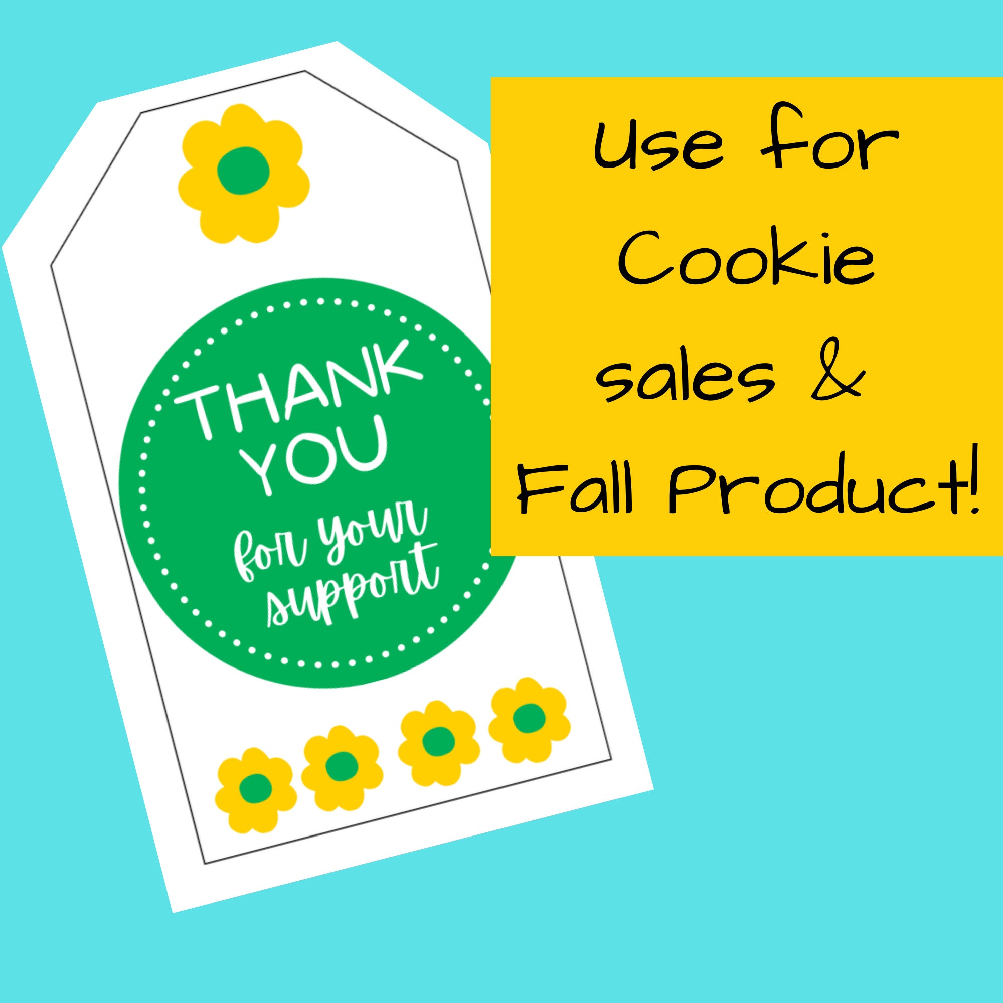 Brownie Girl Scouts Thank You Tags Printable; Cookie Sales, Fall ...