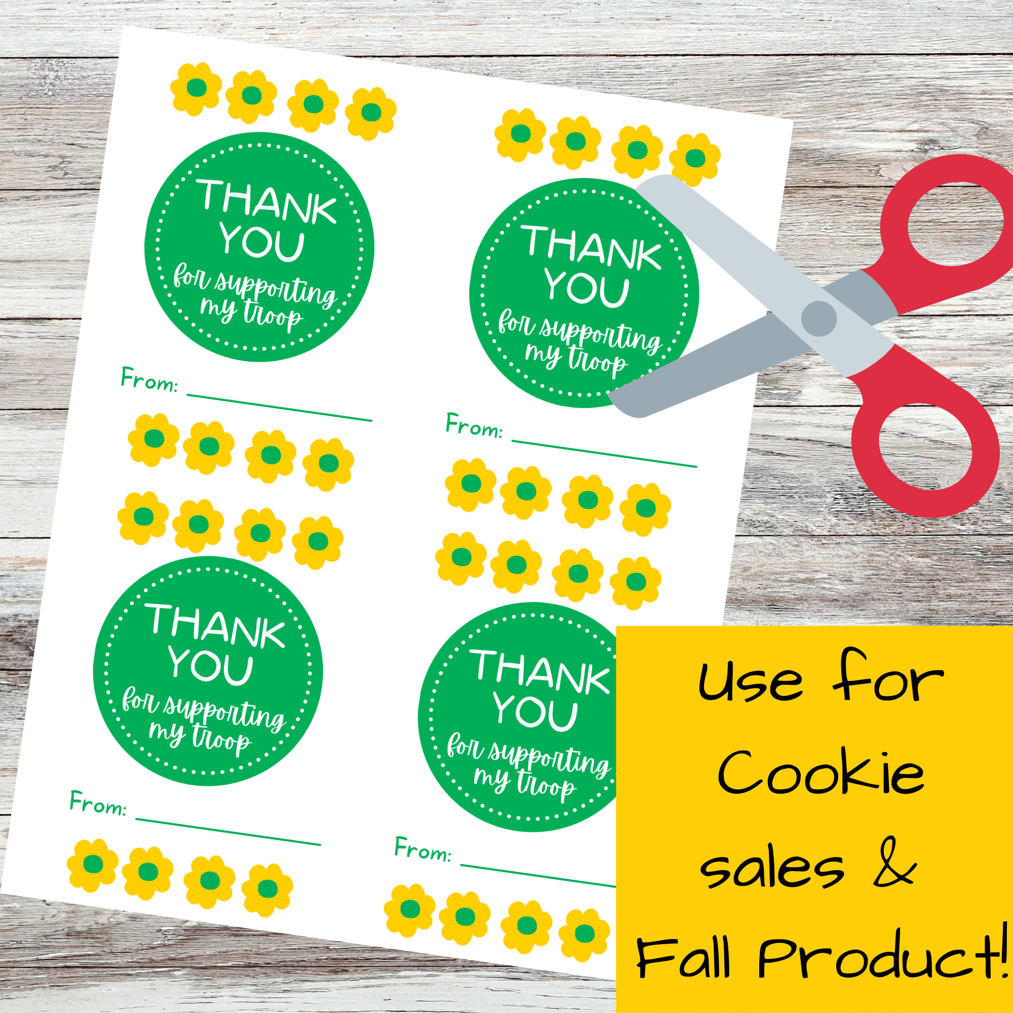 Brownie Girl Scouts Thank You Cards Printable; Cookie Sales, Fall ...