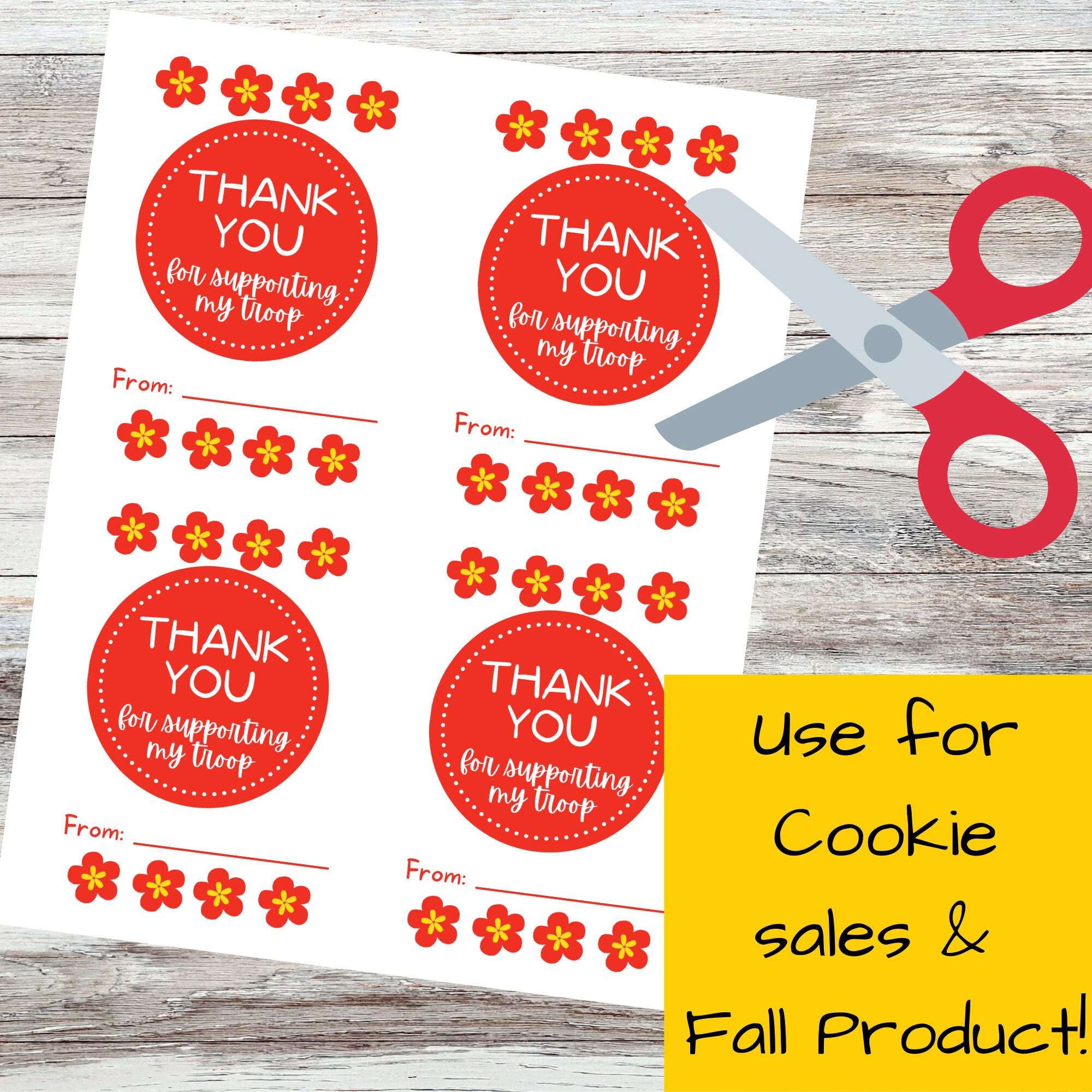 Cadette Girl Scouts Thank You Cards Printable; Cookie Sales, Fall ...
