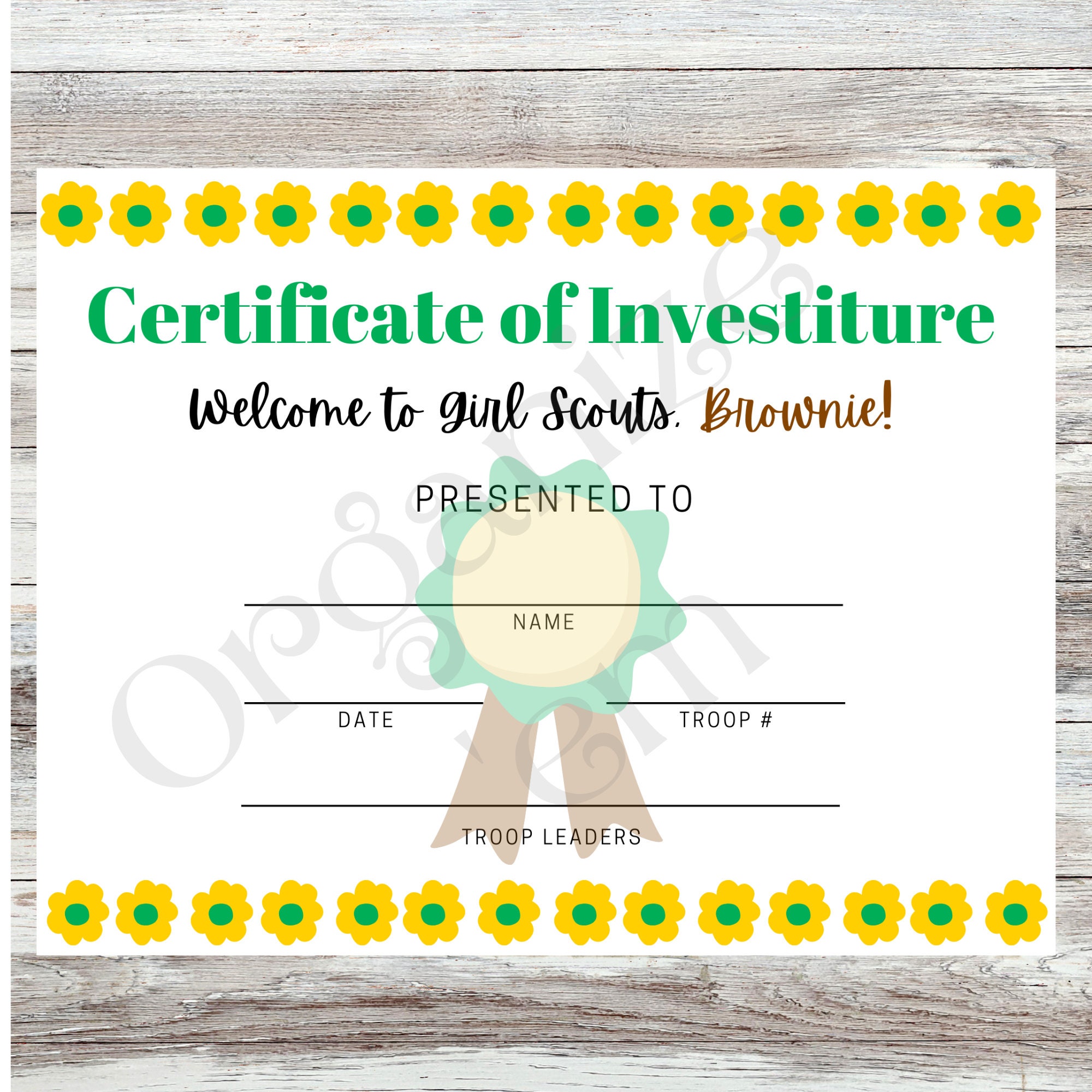 Brownie Girl Scouts Certificate Printable, Bridging Certificate ...