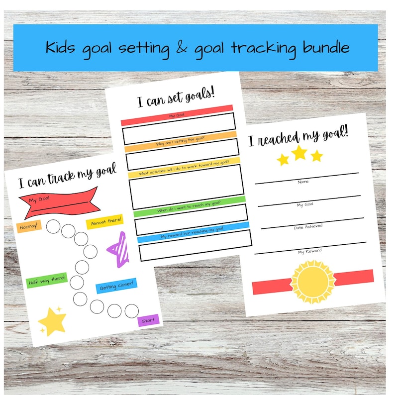 Printable Kids Goal Setting; I Can Set My Goals! I Can Track My Goals ...