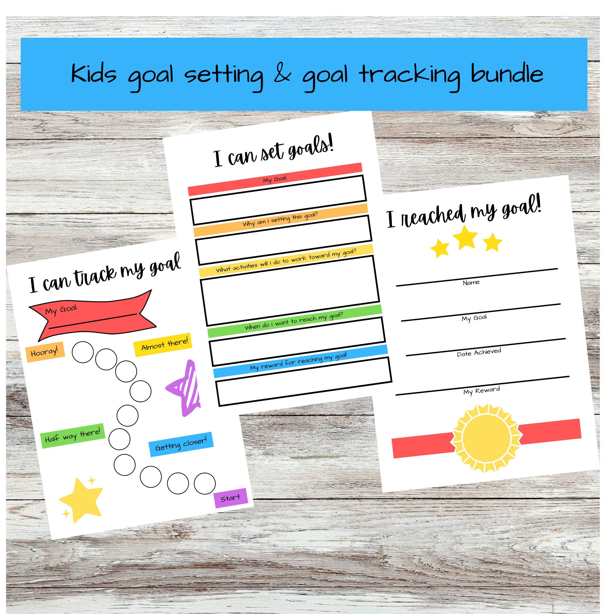 Printable Kids Goal Setting; I Can Set My Goals! I Can Track My Goals ...