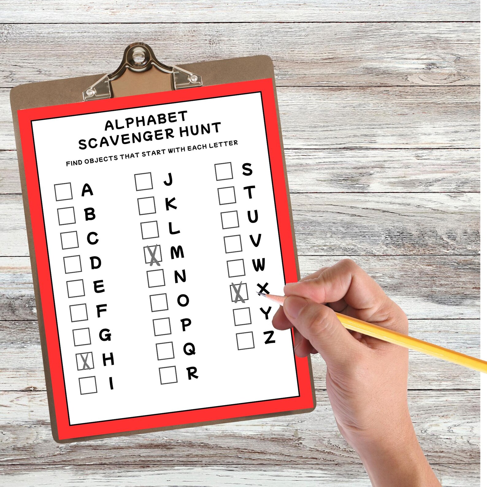 Alphabet Scavenger Hunt - Printable PDF (5 Colors) | Digital Download ...