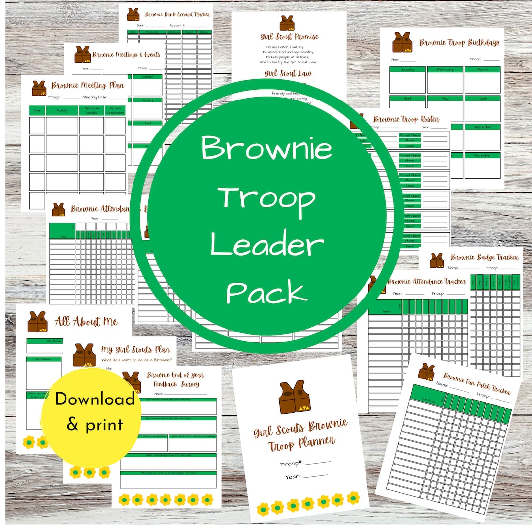 Printable Brownie Girl Scout Troop Leader Planning and Organizing Kit ...