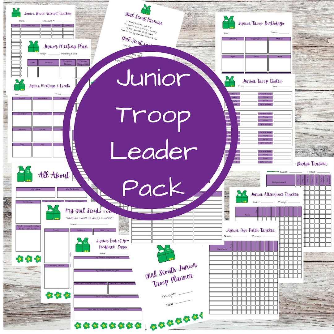 Printable Junior Scout Troop Leader Planning and Organizing Kit, Scouts ...