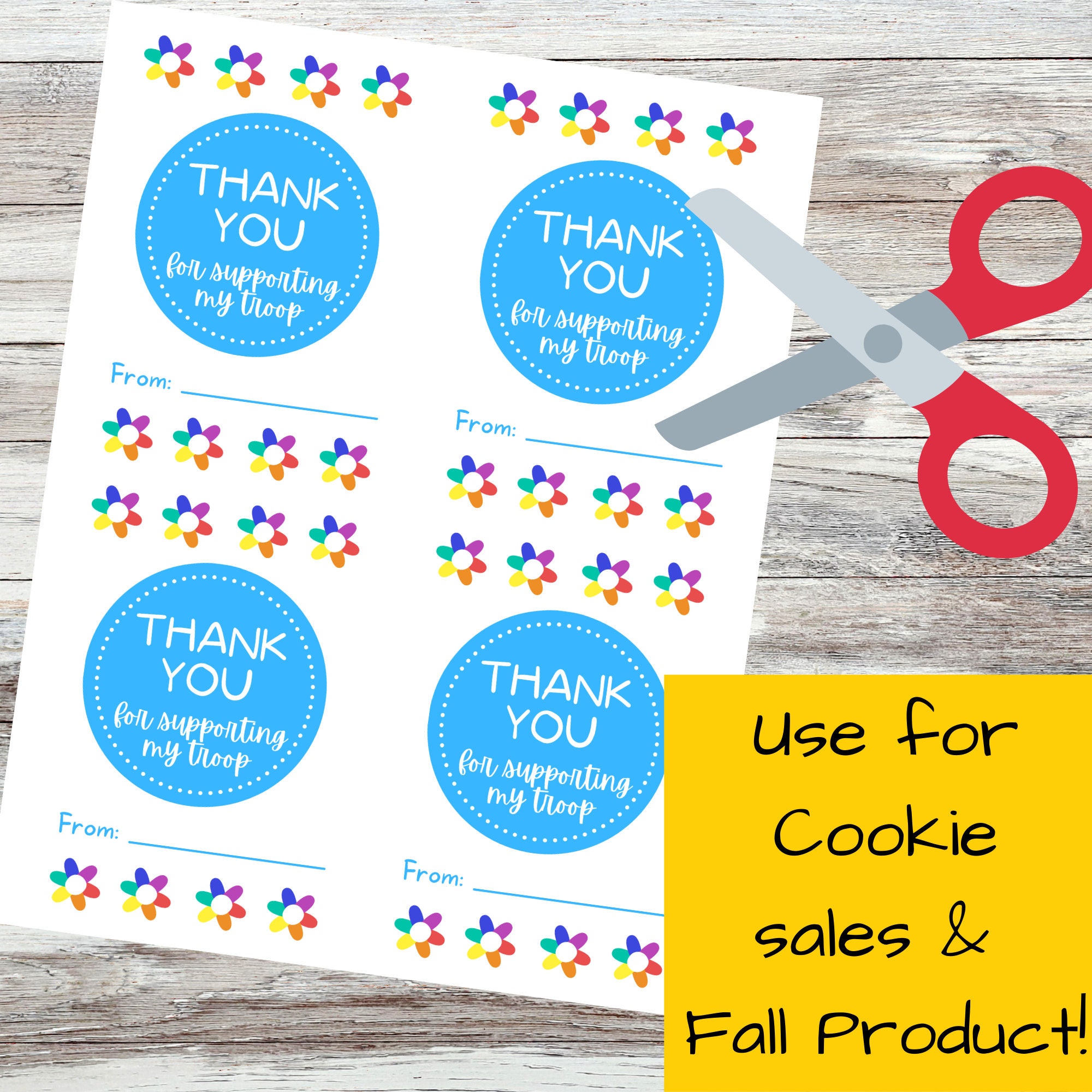 Daisy Girl Scouts Thank You Cards Printable; Cookie Sales, Fall Product ...