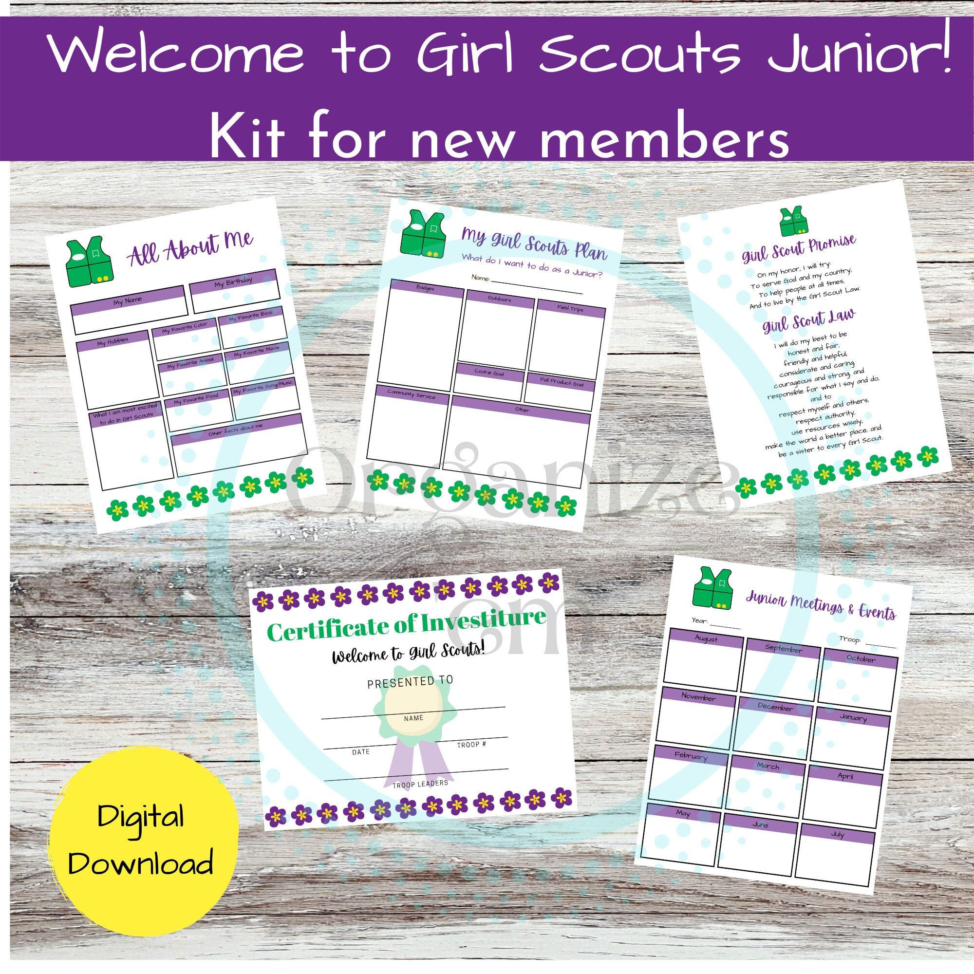 Printable Junior Girl Scout New Troop Member Kit New Girl - Etsy