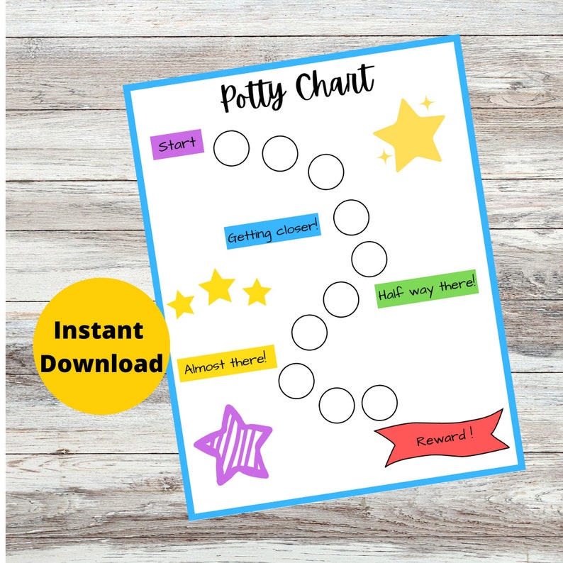 Printable Potty Training Chart: Simple Tracker for Kids' Goals ...