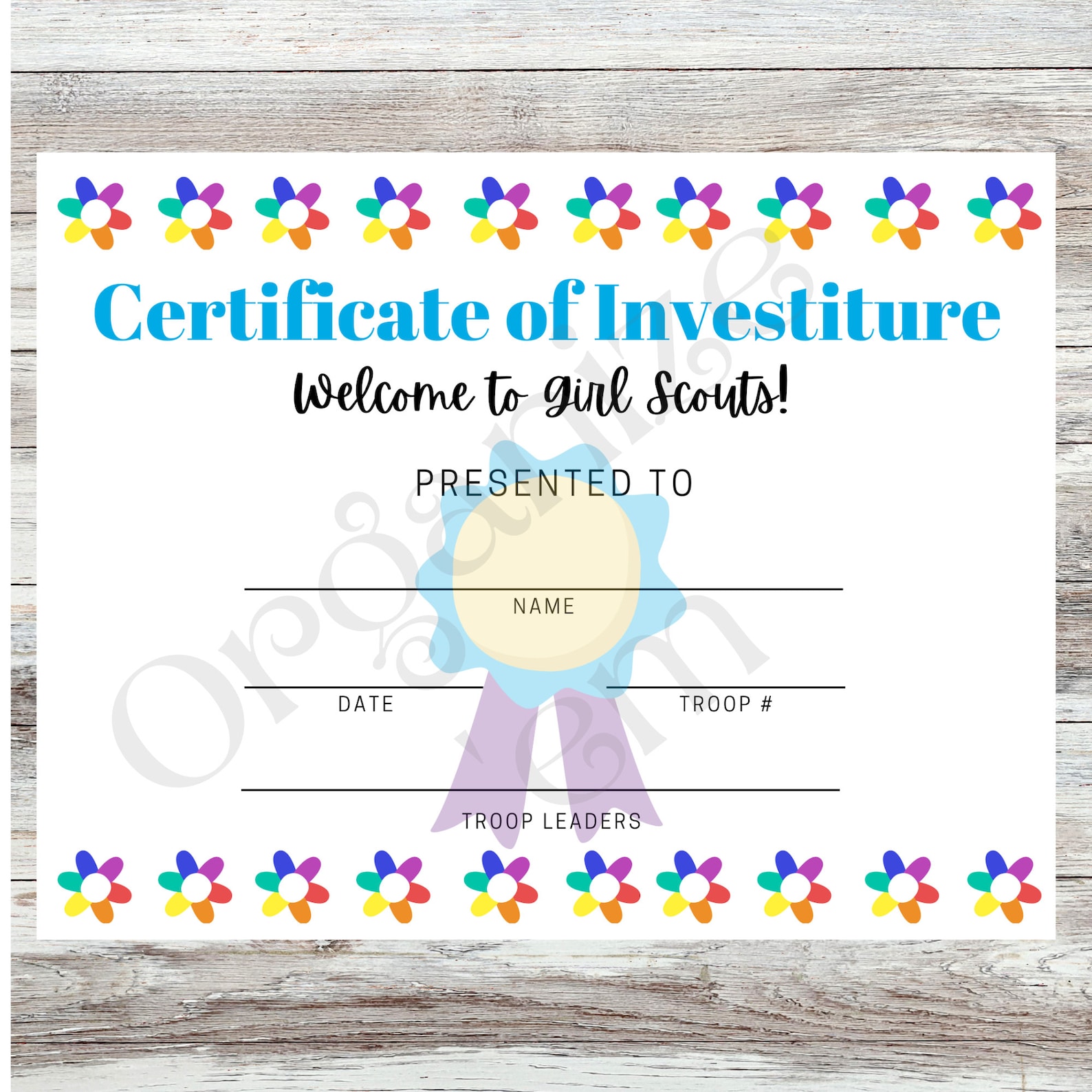 Daisy Girl Scouts Certificate Printable, Investiture Certificate ...