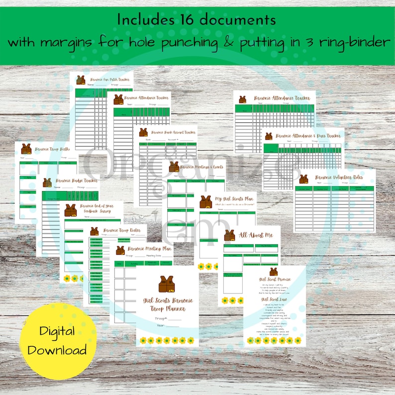 Printable Brownie Girl Scout Troop Leader Planning and Organizing Kit ...