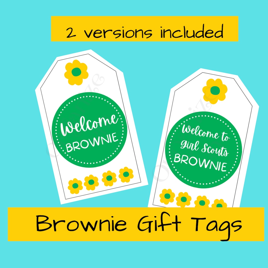 Brownie Girl Scouts Tags Printable; Bridging Gift Tag, Investiture Gift ...