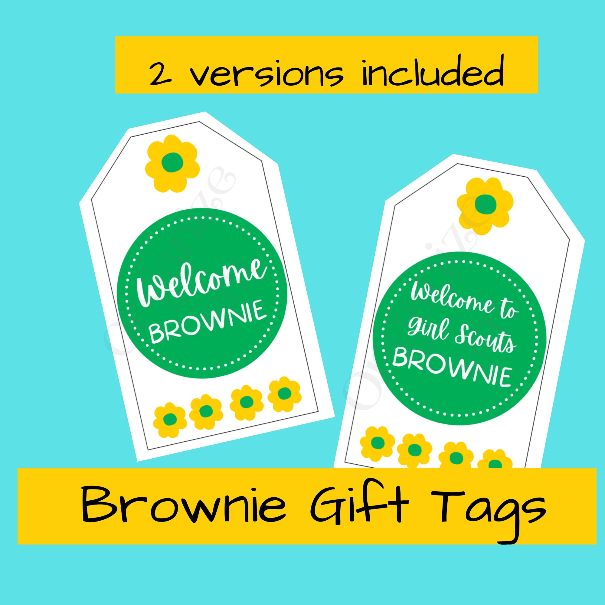 Brownie Girl Scouts Tags Printable; Bridging Gift Tag, Investiture Gift ...