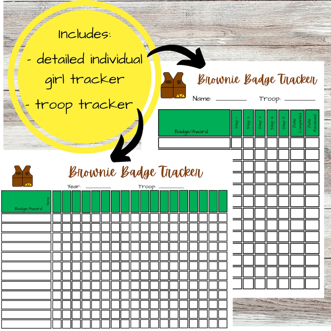 Brownie Badge Tracker, Girl Scouts Badge Tracker, Award Tracker ...