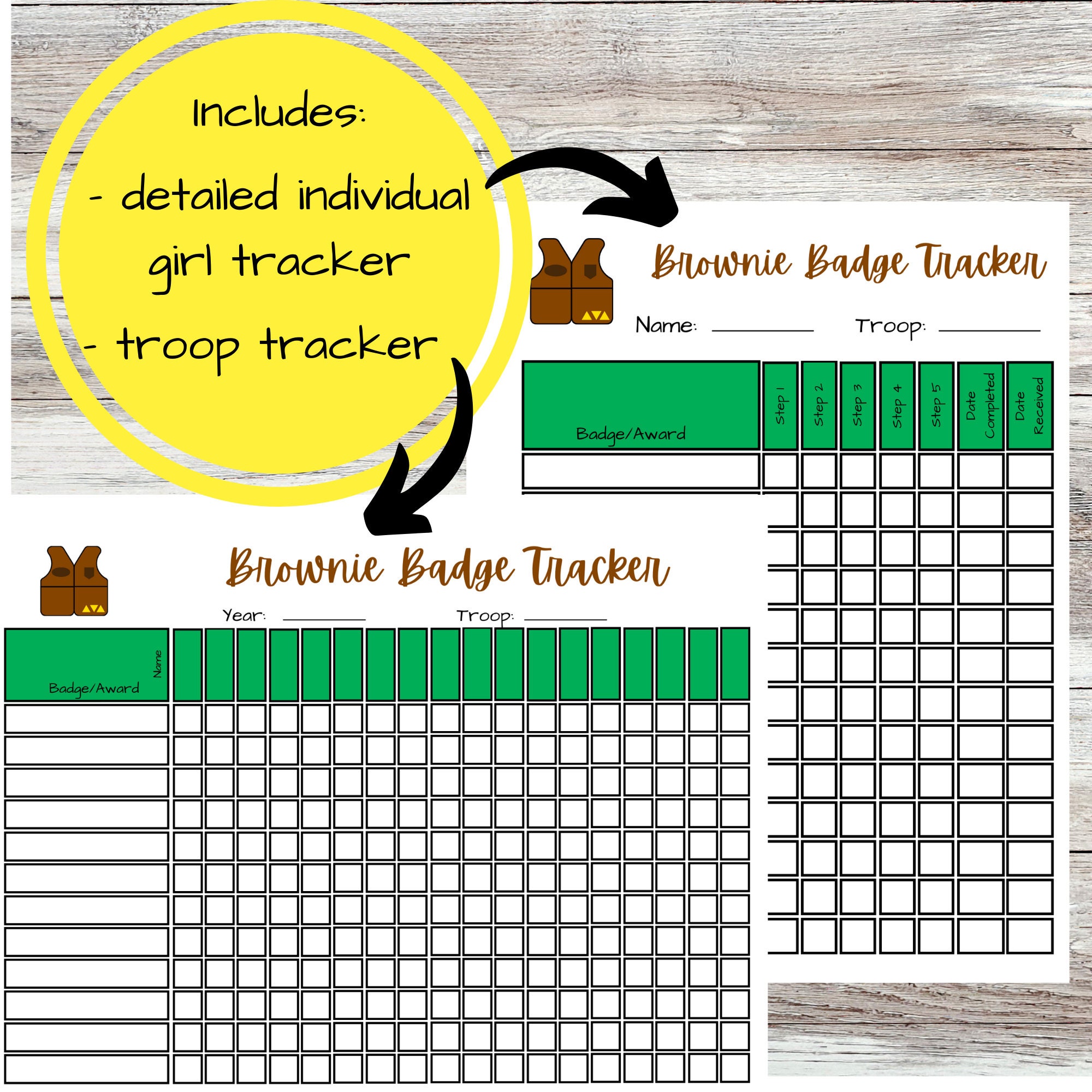 Brownie Badge Tracker, Girl Scouts Badge Tracker, Award Tracker ...