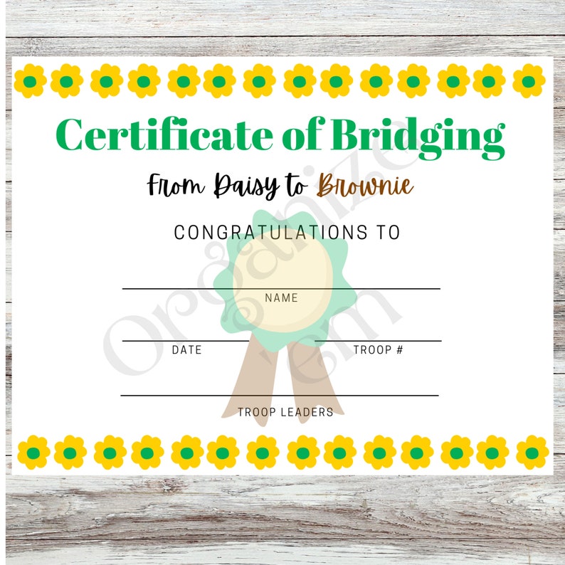 Brownie Girl Scouts Certificate Printable, Bridging Certificate ...