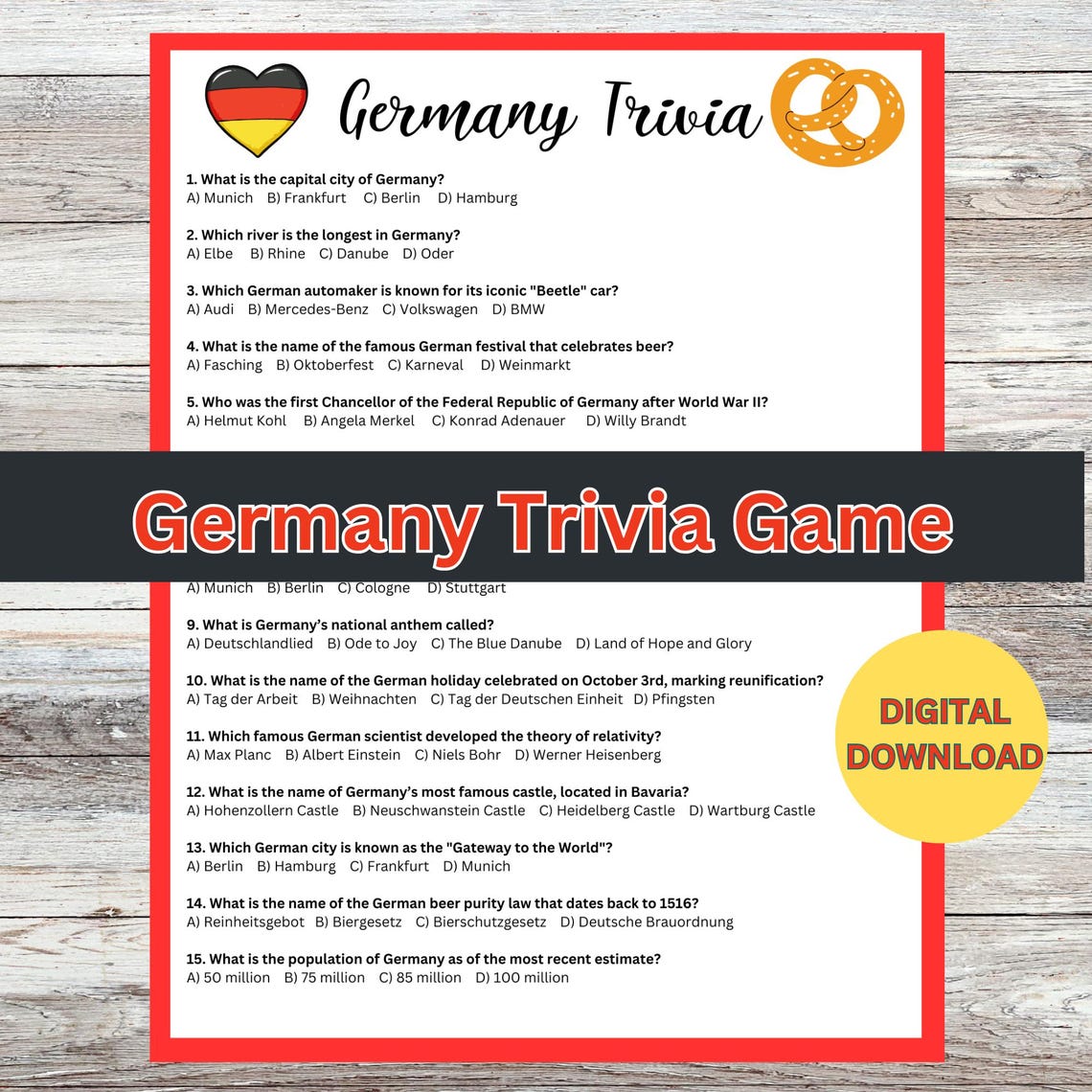 Germany Trivia Quiz: Travel, Culture & History Knowledge Game - PDF ...