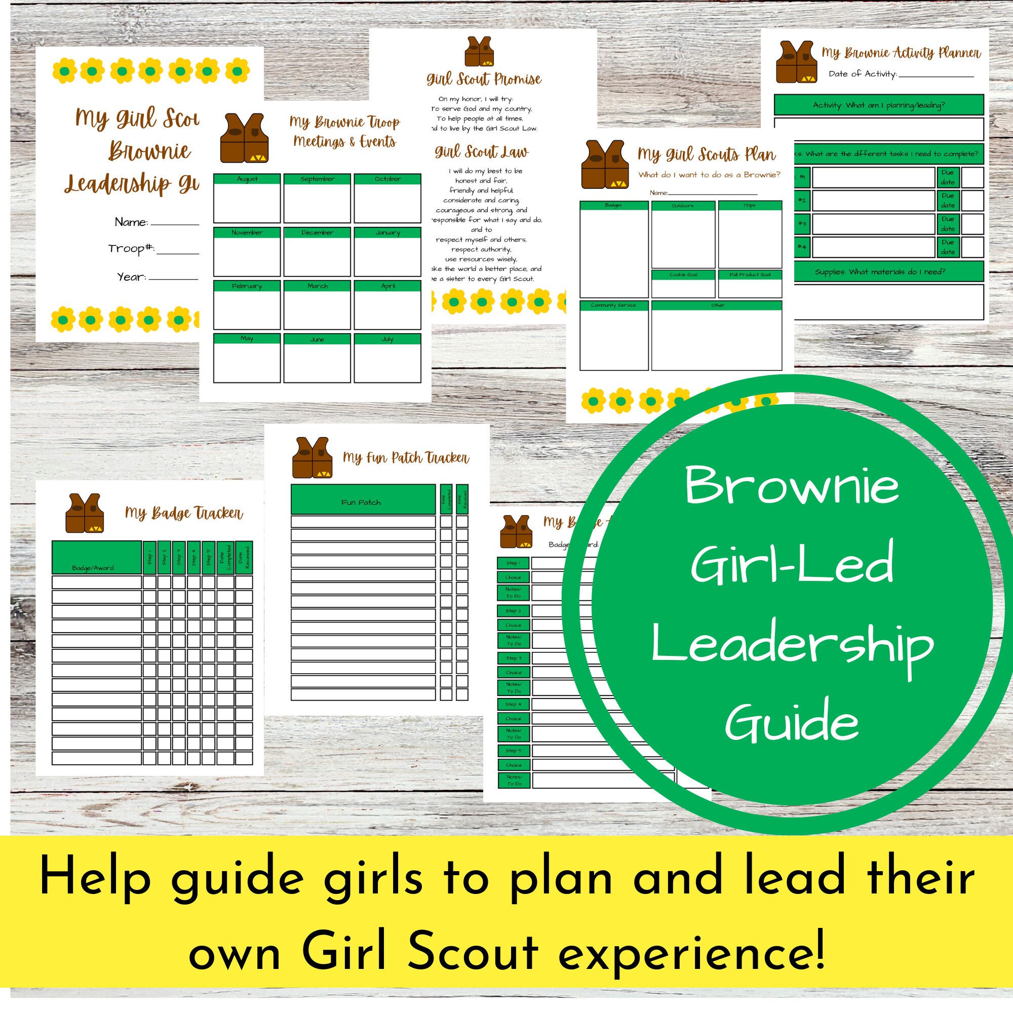Printable Brownie Girl Scout Girl-led Guide for Planning and Organizing ...
