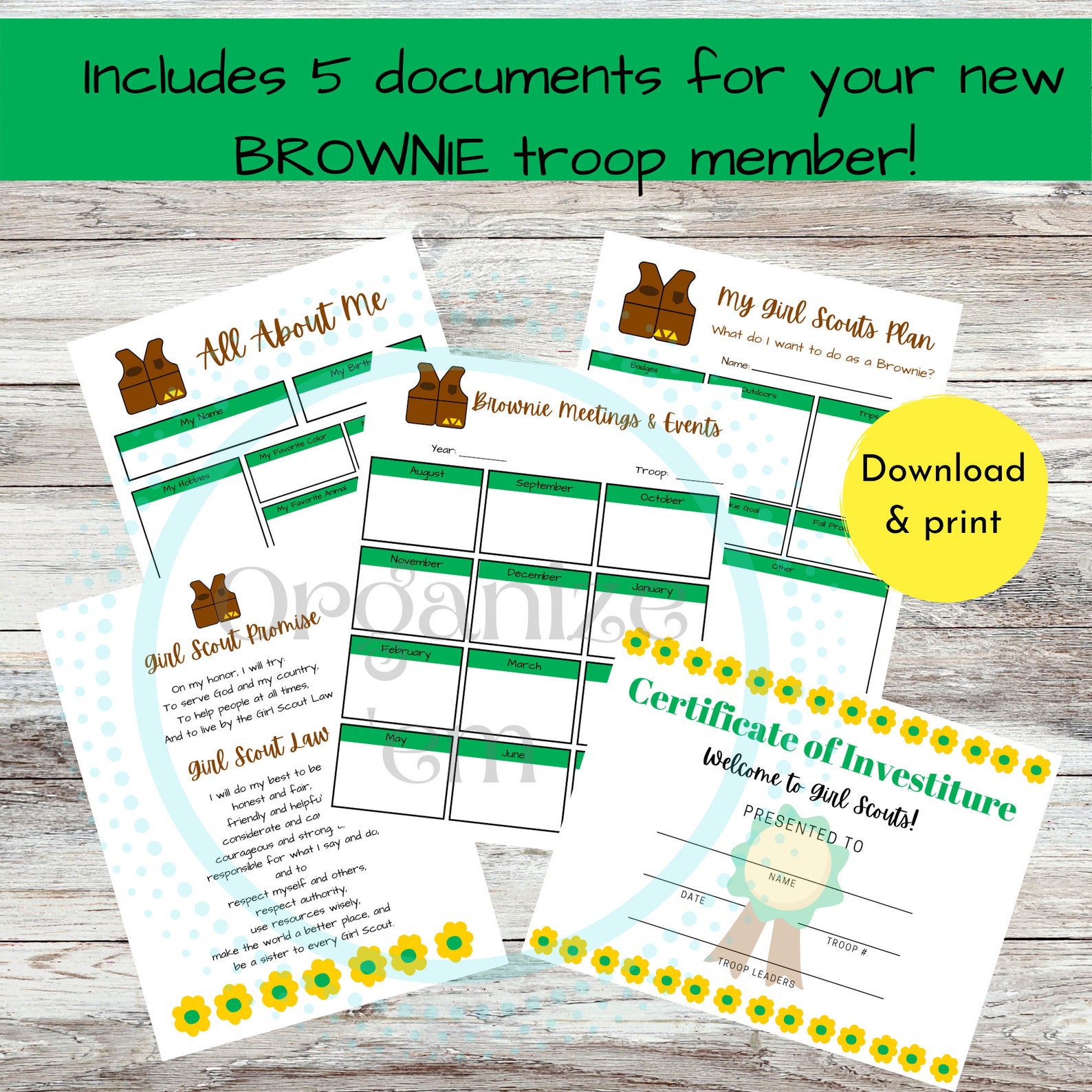 Printable Brownie Girl Scout New Troop Member Kit, New Girl Handouts ...