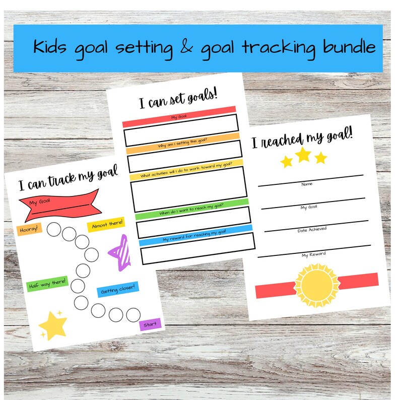 Printable Kids Goal Setting I Can Set My Goals I Can Track My Goals I ...