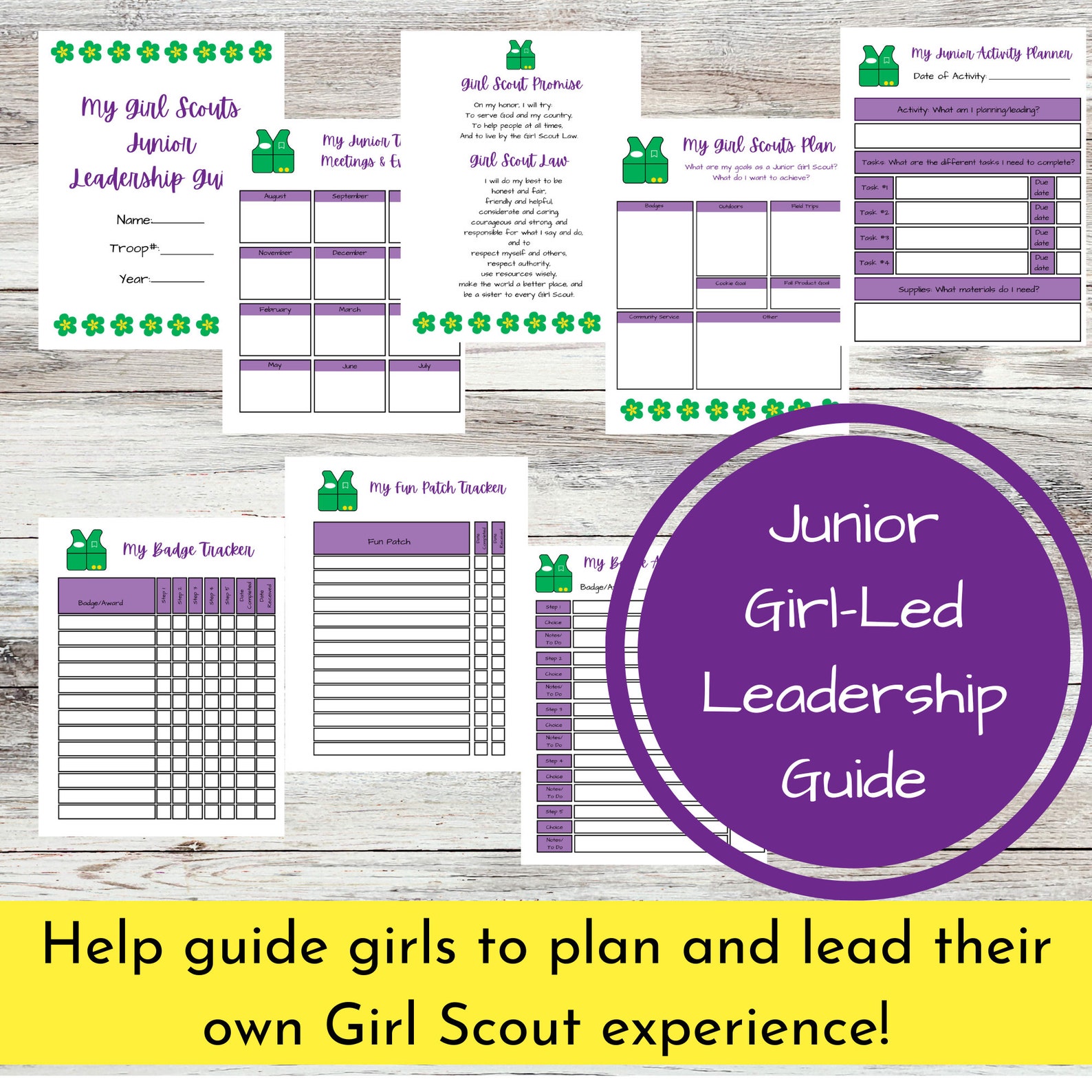 Printable Junior Girl Scout Girl-led Guide for Planning and Organizing ...