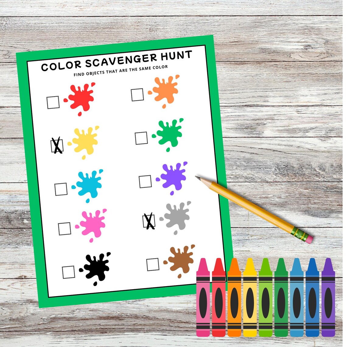 Color Scavenger Hunt Printable - Color Learning Game, Preschool ...
