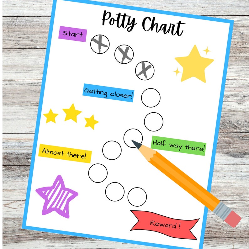 Printable Potty Training Chart: Simple Tracker for Kids' Goals ...