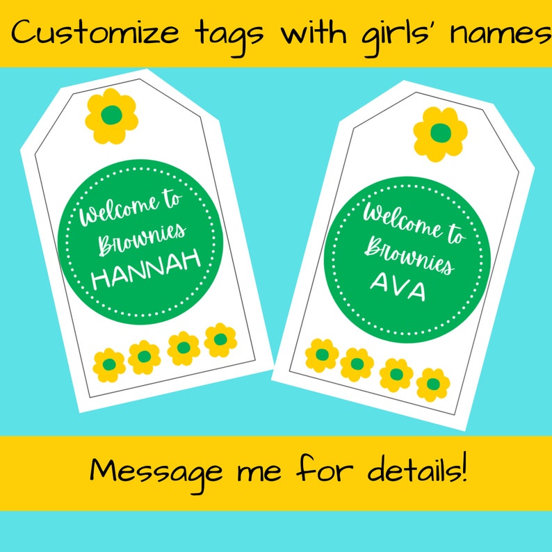 Brownie Girl Scouts Tags Printable; Bridging Gift Tag, Investiture Gift ...