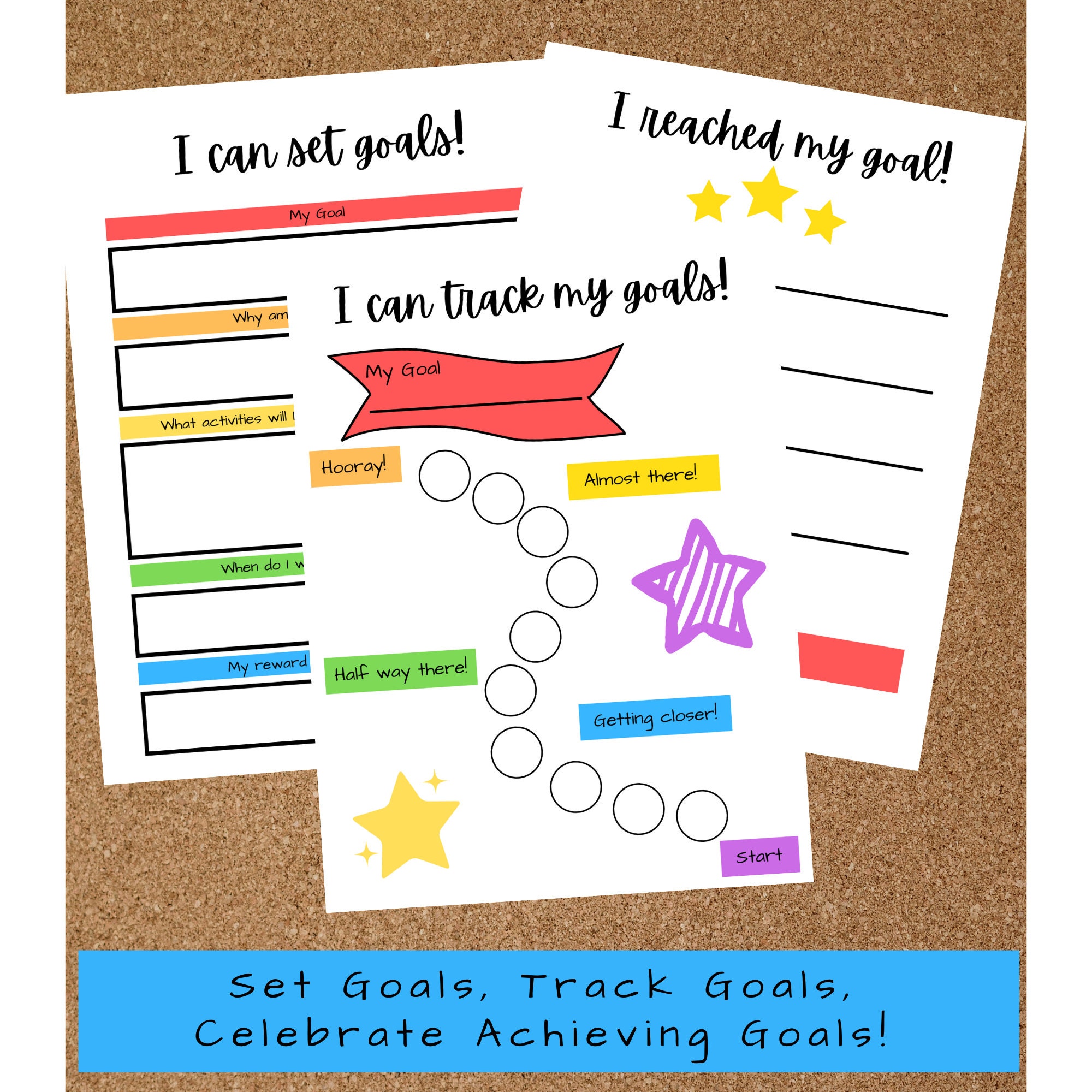 Printable Kids Goal Setting I Can Set My Goals I Can Track My Goals I ...
