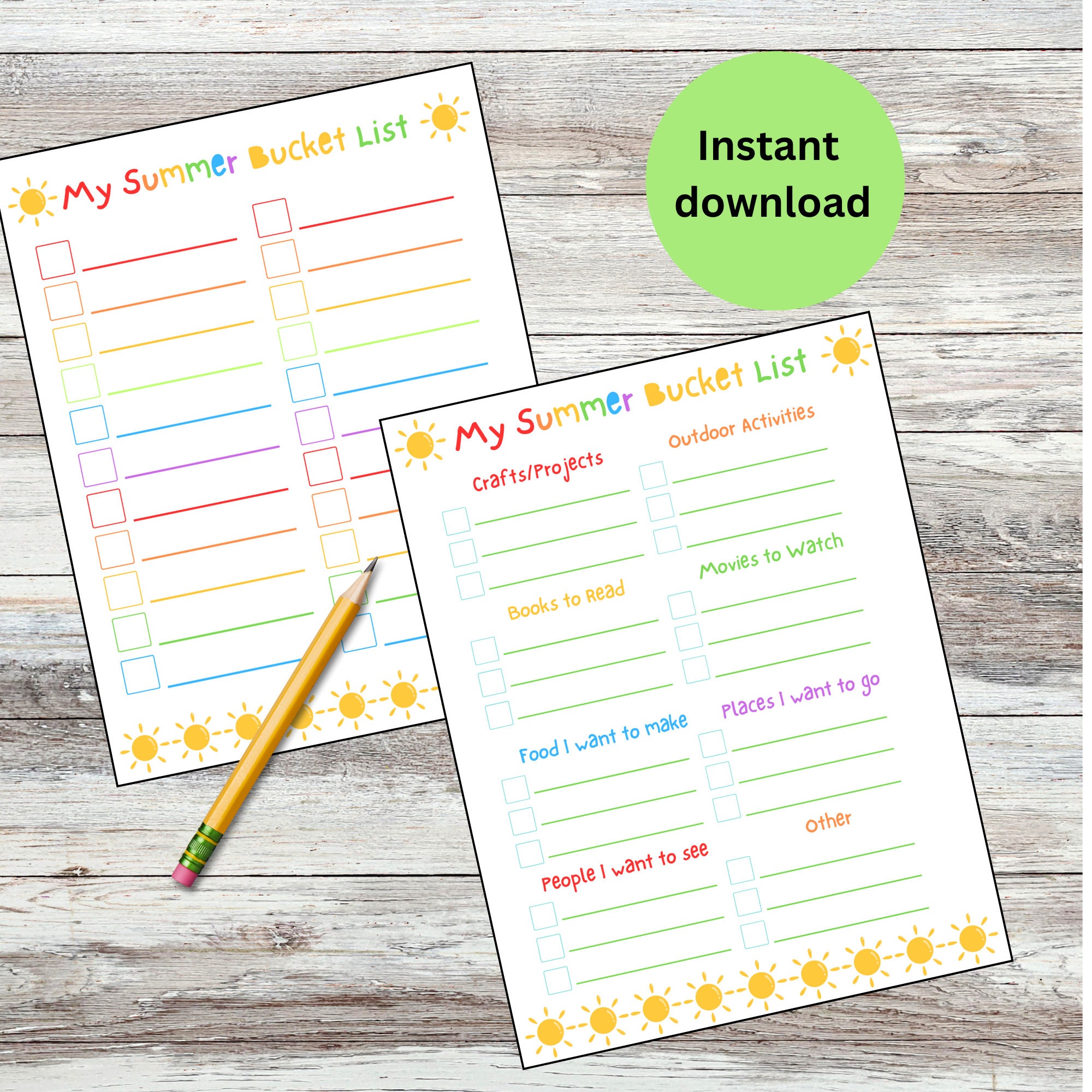 Summer Bucket List Printable, Summer Bucket List Fill in the Blank for ...