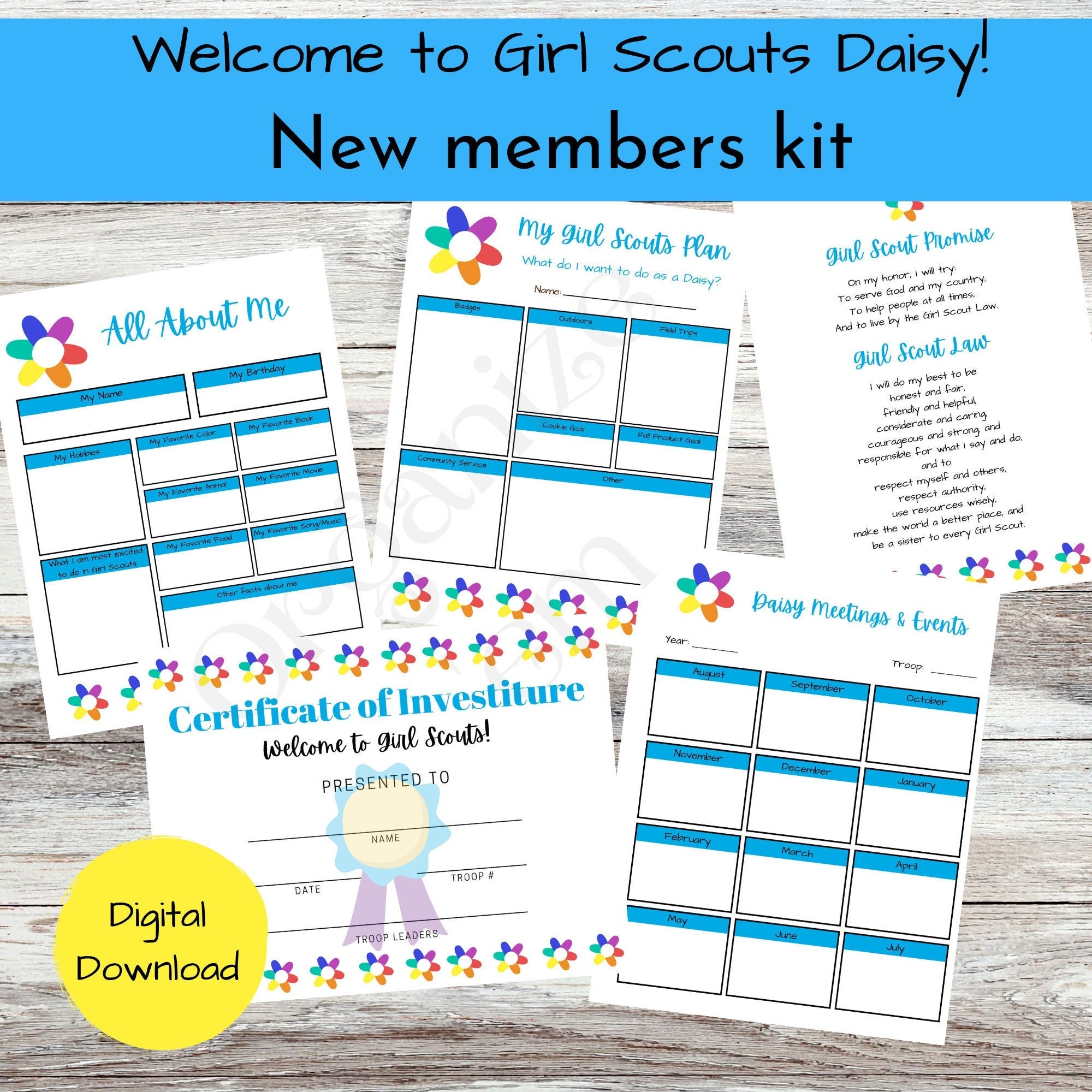 Printable Daisy Girl Scout New Troop Member Kit, New Girl Handouts ...