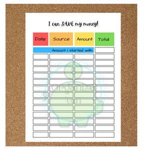 Kids Savings Tracker, Savings Tracker Kids, Kids Organize Money ...