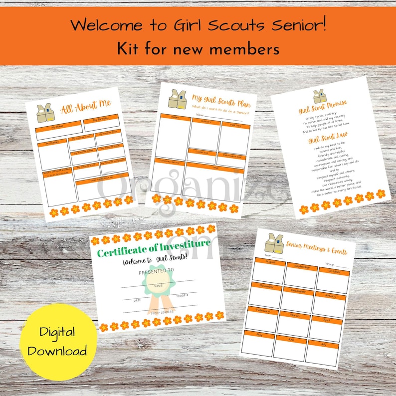 Printable Senior Girl Scout New Troop Member Kit, New Girl Handouts ...
